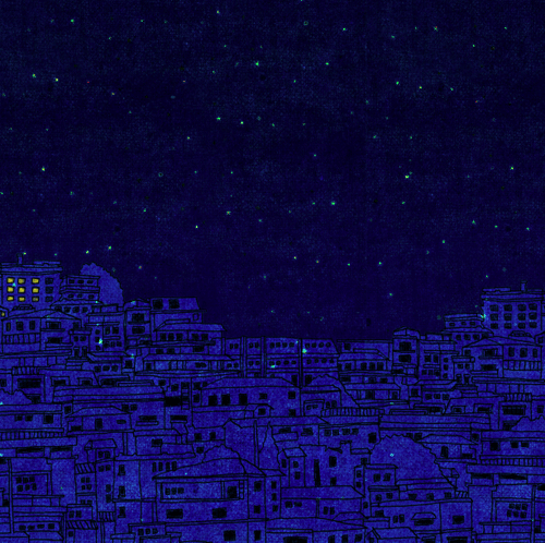 This animated gif of city lights turning on is pretty to look at.