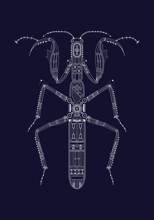 Mechanical bug blueprints that you can geek out to.