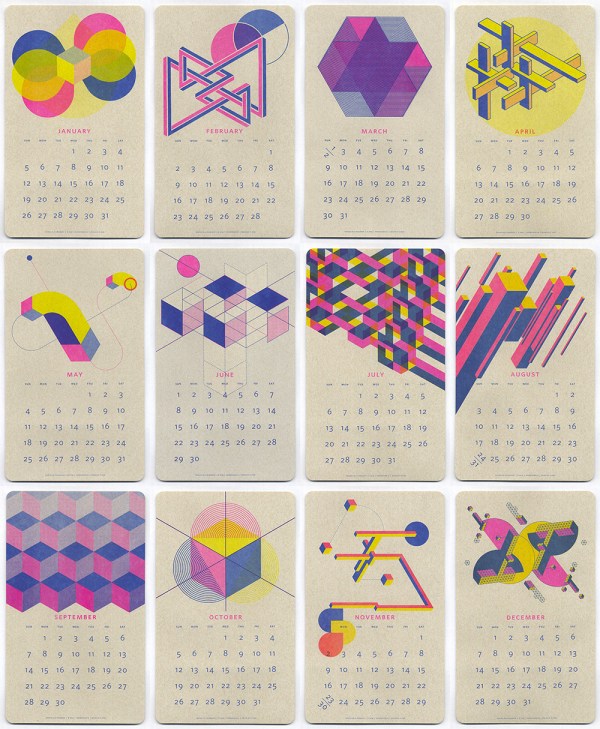 This mathematically gorgeous calendar is a wonder to look at.